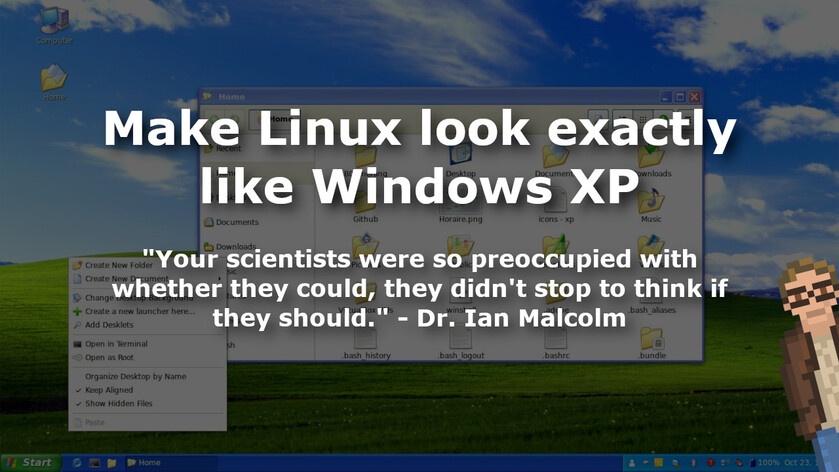 Shared post - Make Linux look exactly like Windows XP