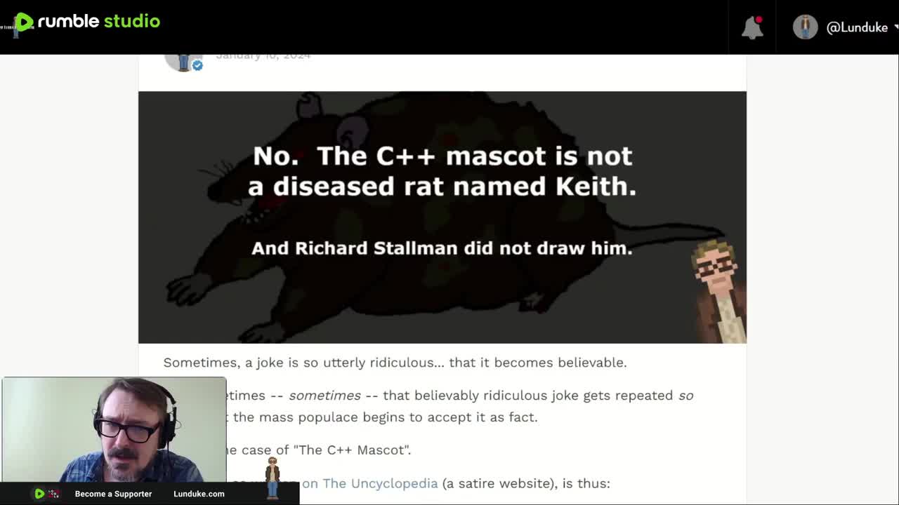 Shared post - No. The C++ Mascot is not a "diseased rat named Keith ...